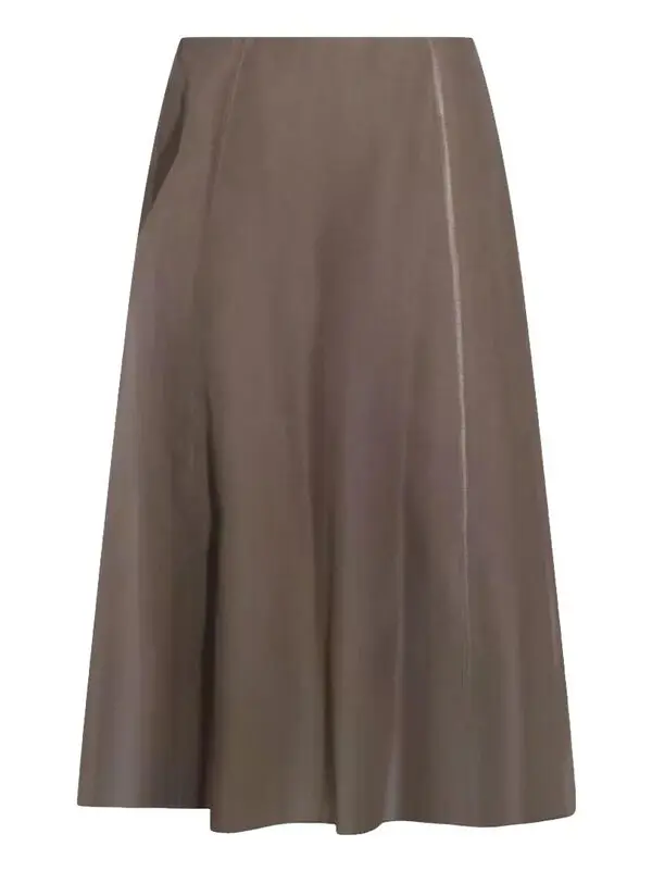 Brunello Cucinelli A-line Midi Skirt - Brown