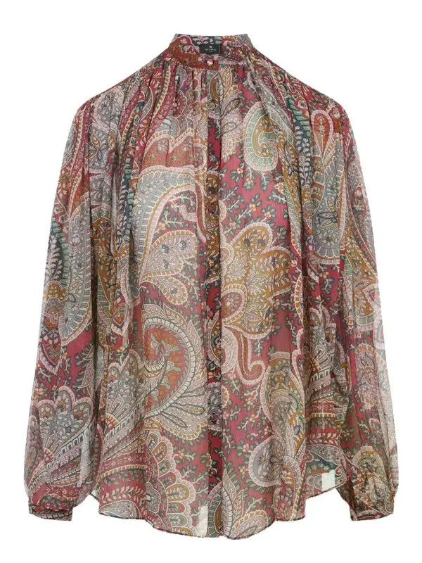 Etro Paisley Print High-neck Blouse - Red