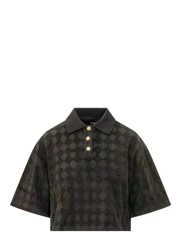 Amiri Textured-pattern Polo Shirt - Black