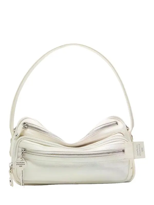 Acne Studios Triple-zip Leather Shoulder Bag - White