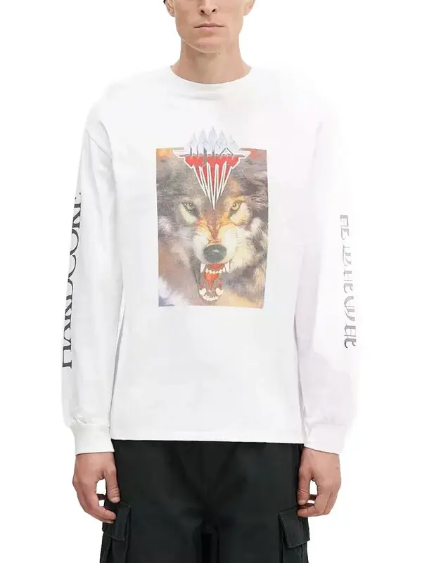 Aries Wolf-print Long-sleeve T-shirt - White