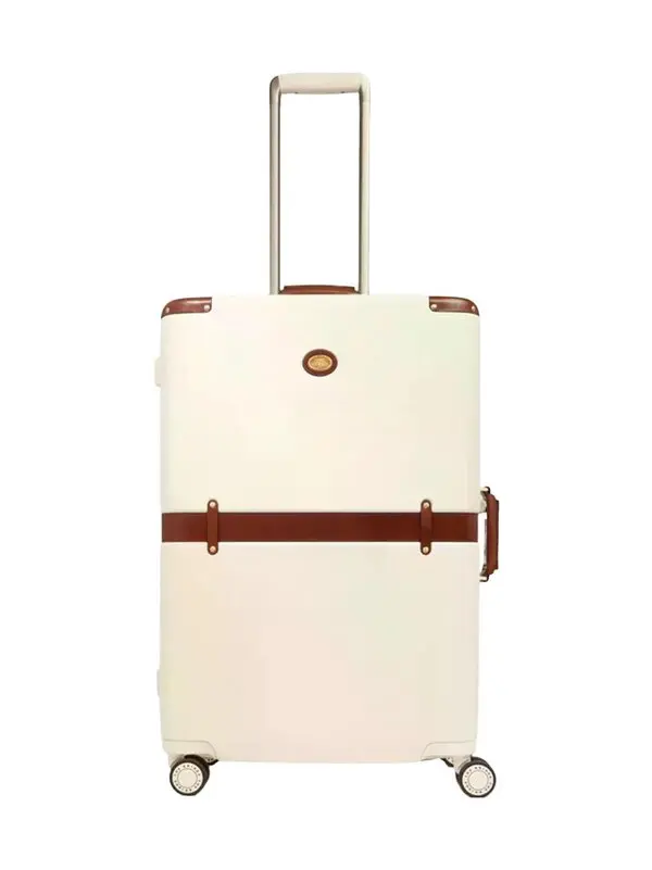 THE BRIDGE Leather-trimmed Trunk Suitcase - Neutrals