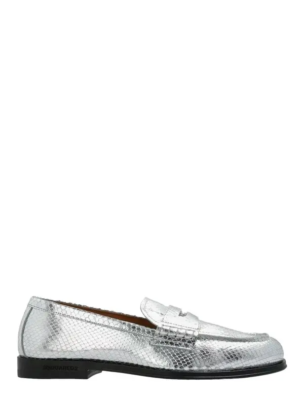 Dsquared2 Snakeskin-effect Loafers - Silver