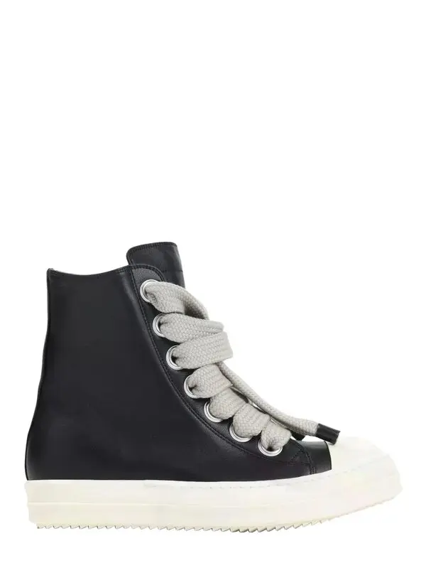 Rick Owens Jumbolace Leather High-top Sneakers - Black