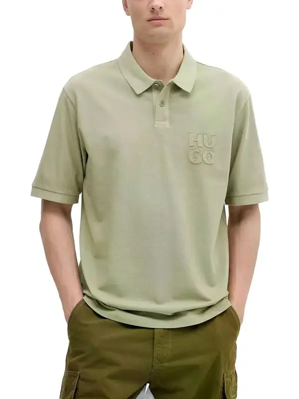 Hugo Embroidered-logo Polo Shirt - Green