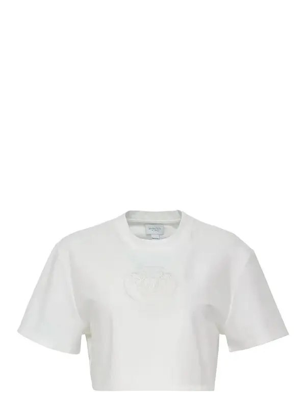 Giambattista Valli Embroidered Logo Cropped T-shirt - White