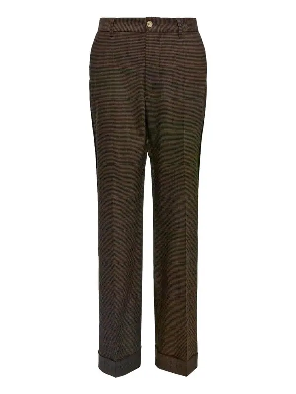 MAISON MARGIELA Checked Trousers - Brown