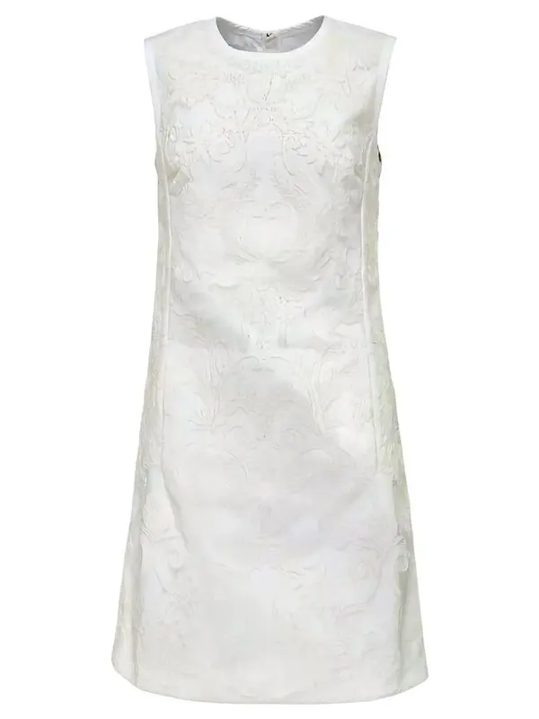 Giambattista Valli Brocade Sleeveless Dress - White