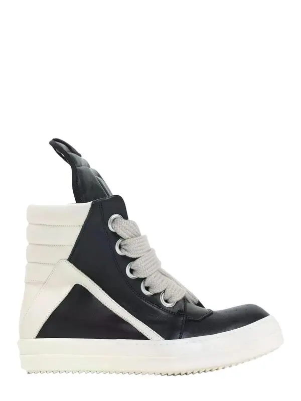 Rick Owens Geobasket Jumbo Lace High Top Sneakers - Black