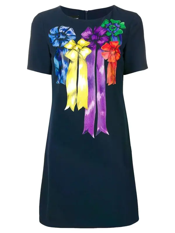 Moschino Bow Detail T-shirt Dress - Blue