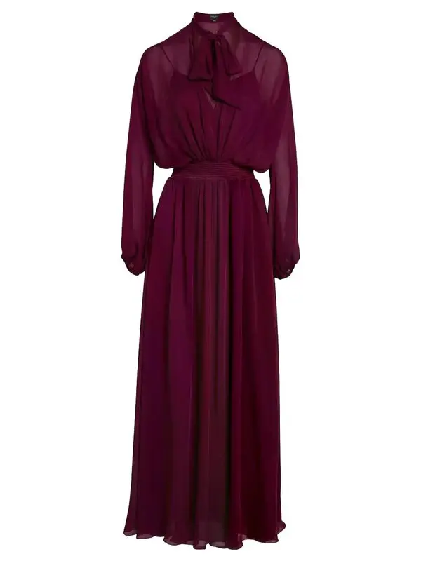 Giambattista Valli Tie-neck Silk Maxi Dress - Purple