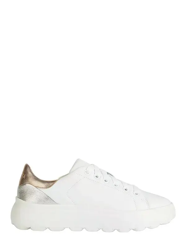 Geox Spherica Leather Sneakers - White