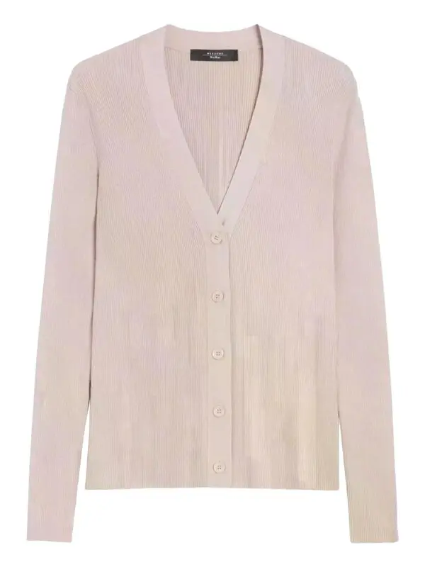 Max Mara Gabriel Ribbed V-neck Cardigan - Pink