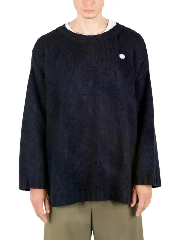 SOCIETE ANONYME Logo-patch Wide-sleeve Sweater - Blue
