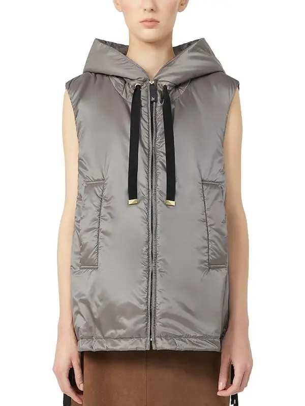 Max Mara The Cube Hooded Puffer Vest - Dark Grey