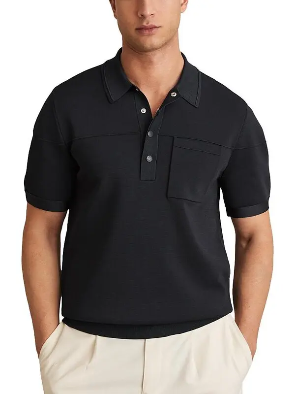 REISS Blinker Pocket Polo Shirt - Navy