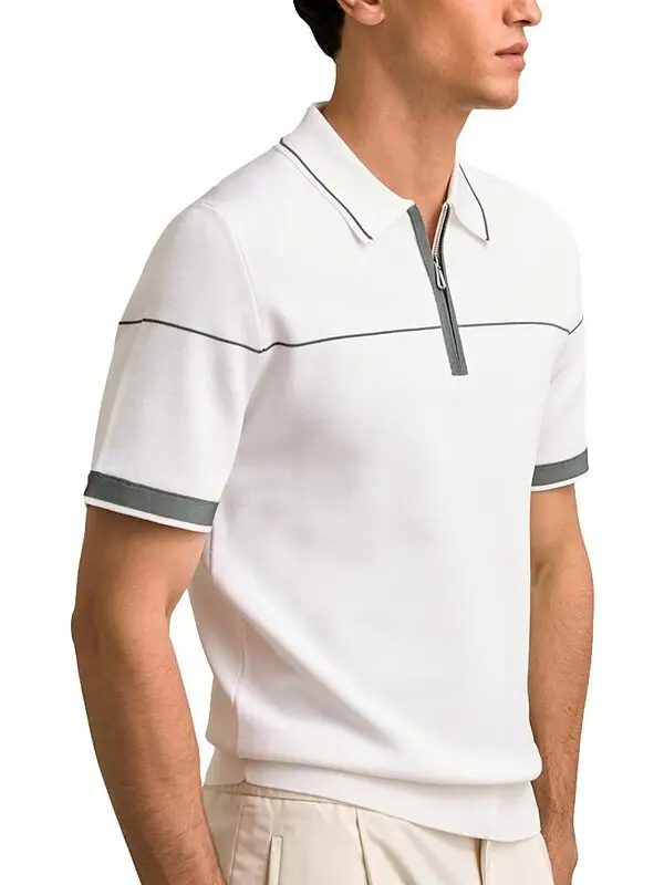 REISS Bradford Polo Shirt - White/green