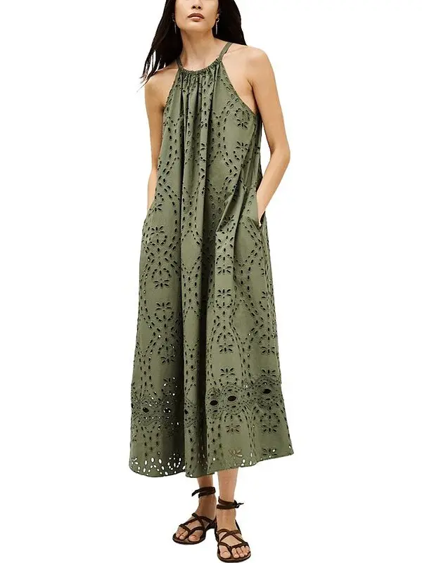 Ba&sh Bonie Eyelet Dress - Khaki