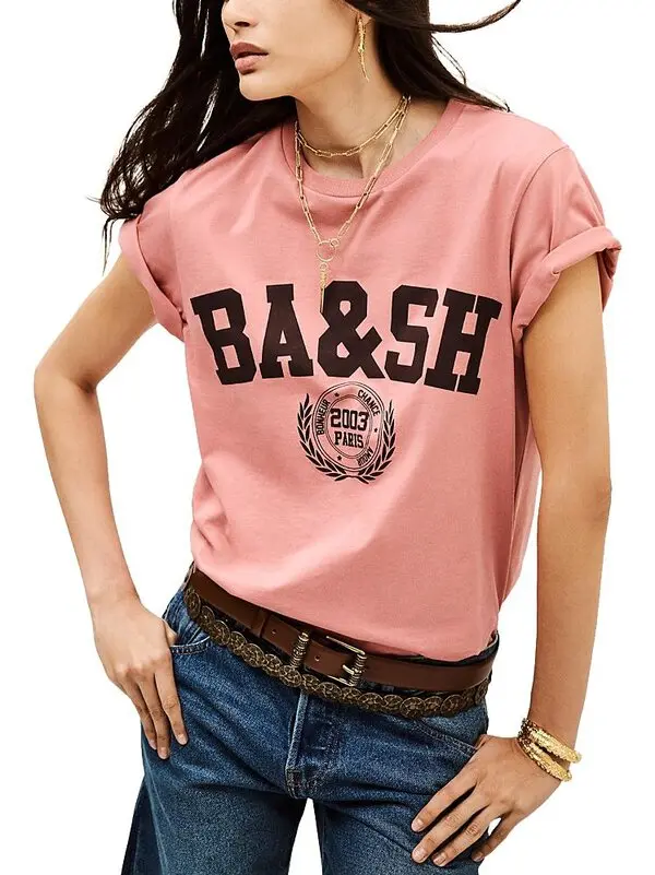 Ba&sh Ioni Logo Tee - Pink