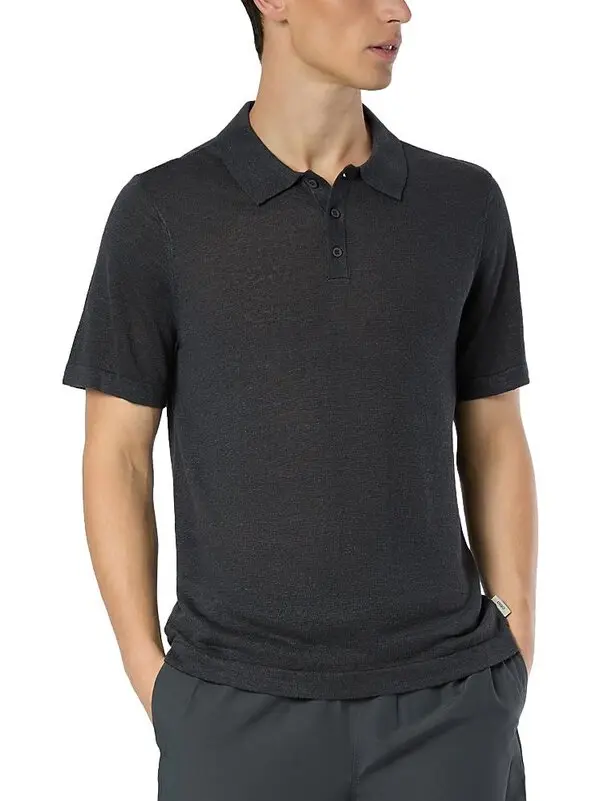 Onia Linen Sweater Polo Shirt - Gunmetal