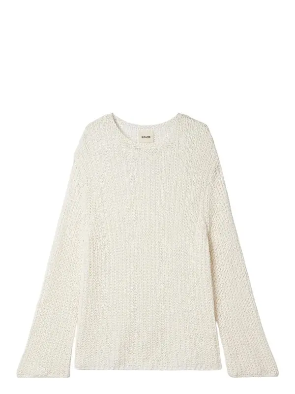 Khaite Elowen Open-knit Cotton Sweater - Neutrals