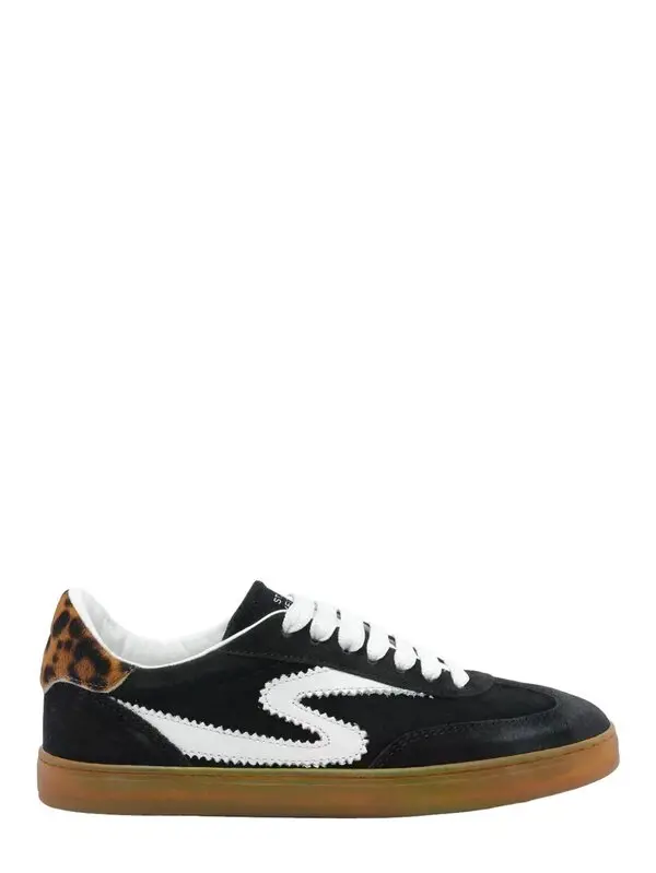 STUART WEITZMAN Runaround Leopard-print Sneakers - Black