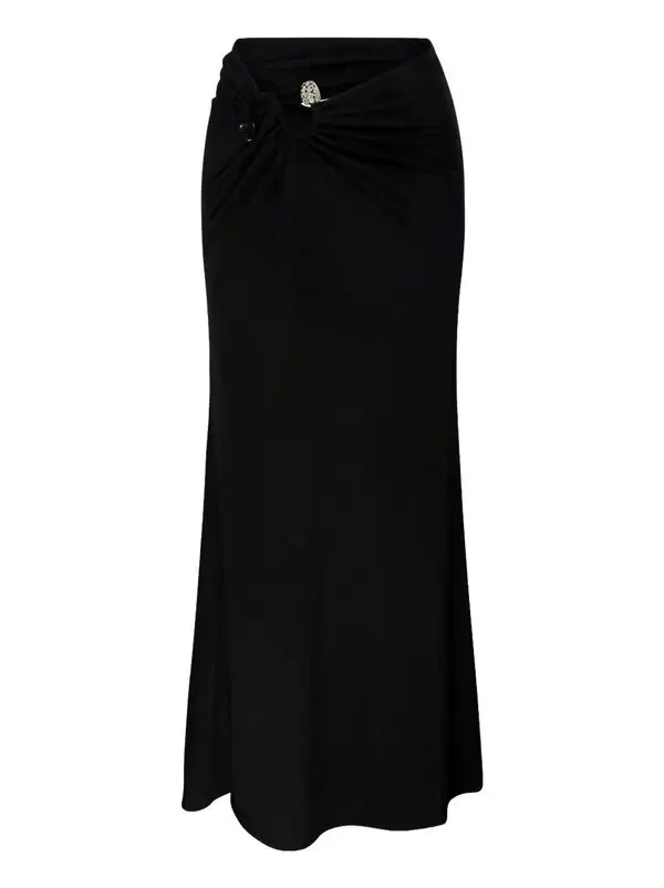 Christopher Esber Knot-detail Ribbed-knit Maxi Skirt - Black