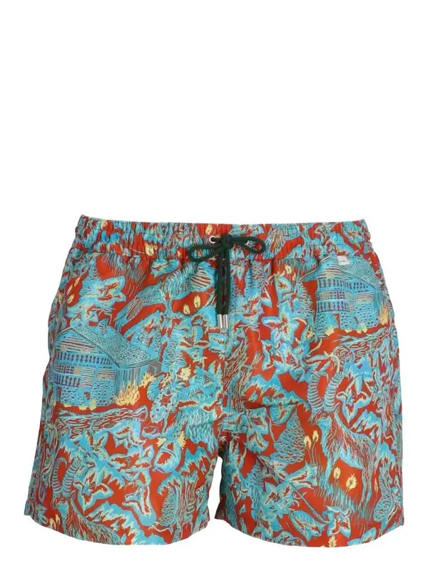 Paul Smith Printed Drawstring Shorts - Orange