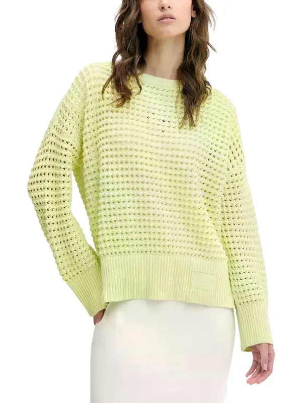 Hugo Textured Open-knit Sweater - Green