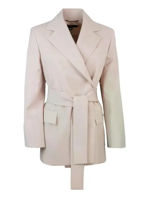 Max Mara Belted Jacket With Lapels - Neutrals