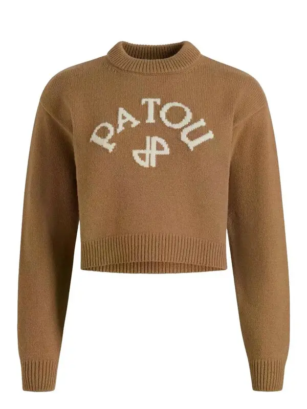 Patou Intarsia-logo Jumper - Brown