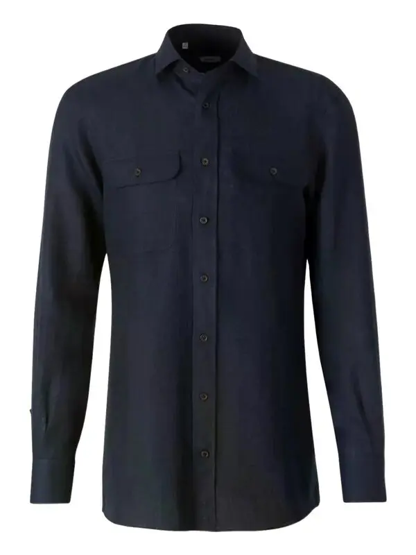 ATELIER MUNRO Spread-collar Shirt - Blue
