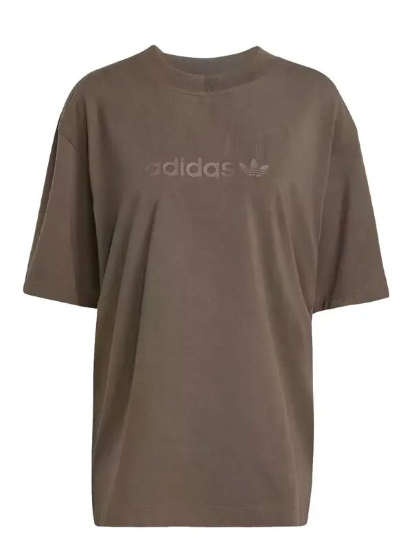 Adidas Logo-appliqué T-shirt - Brown