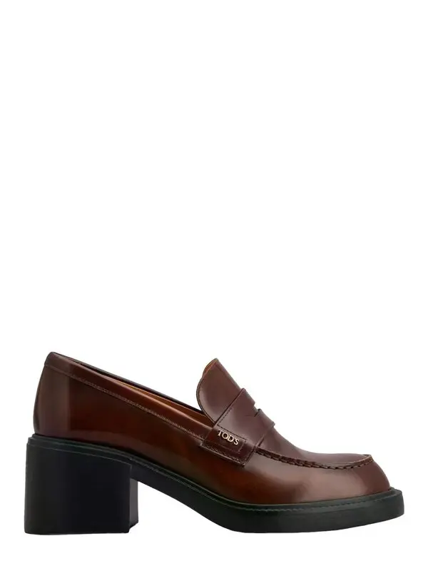 TOD'S 60mm Leather Loafers - Brown