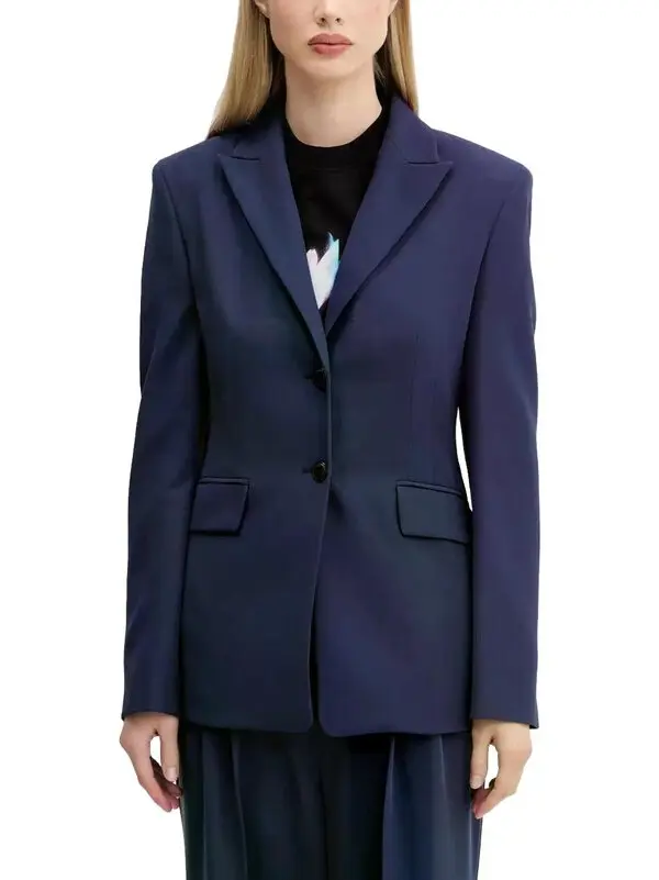 Hugo Single-breasted Structured Blazer - Blue