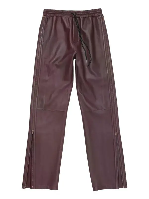 Acne Studios Drawstring Leather Trousers - Red