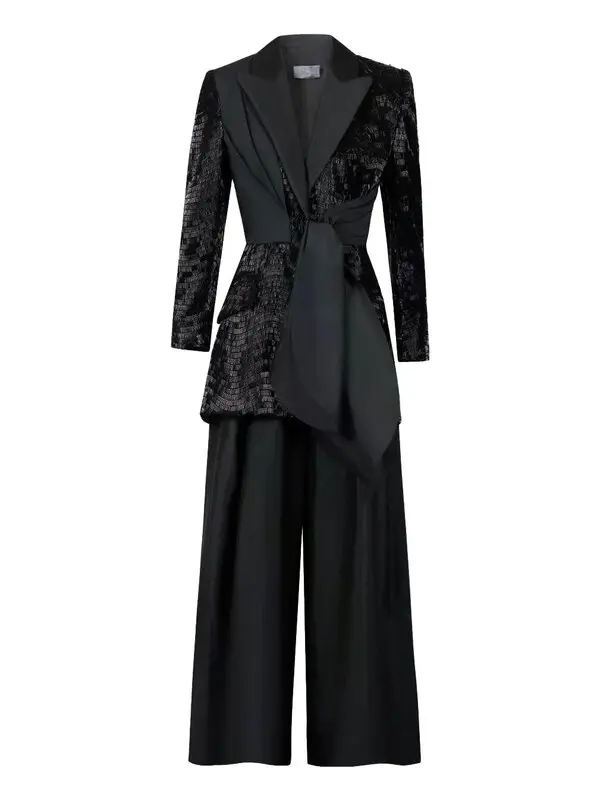 GABY CHARBACHY Sequin-embellished Wide-leg Suit - Black