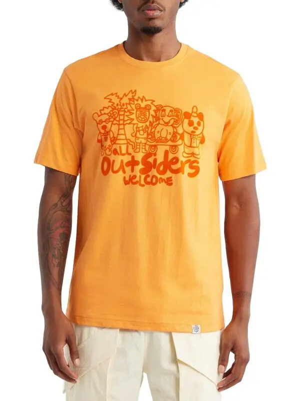 VIC GARCIA WORLD Outsiders Welcome Graphic T-shirt - Citrus