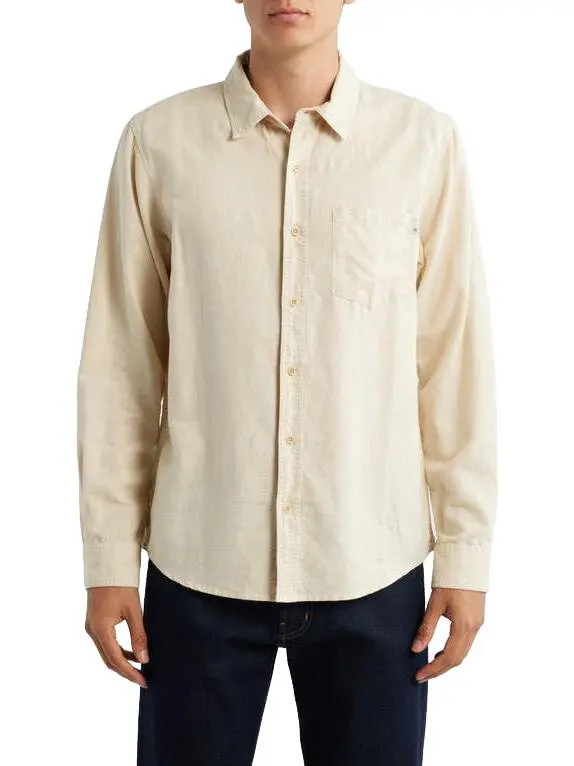 Ag Wesley Linen & Cotton Button-up Shirt - Natural Ivory