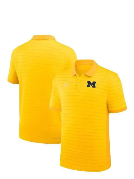 JORDAN BRAND Michigan Wolverines 2025 Early Season Coaches Sideline Victory Stripe Performance Polo - Maize