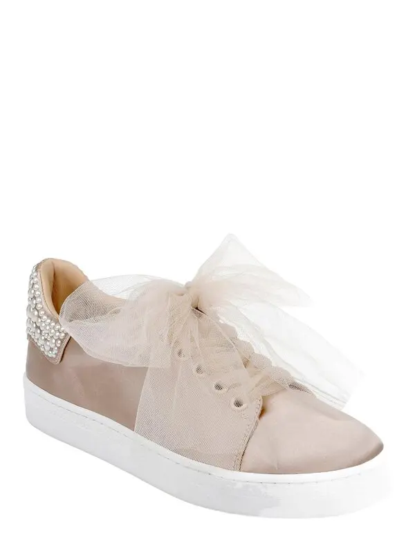 Badgley Mischka Gem Platform Sneaker - Soft Beige