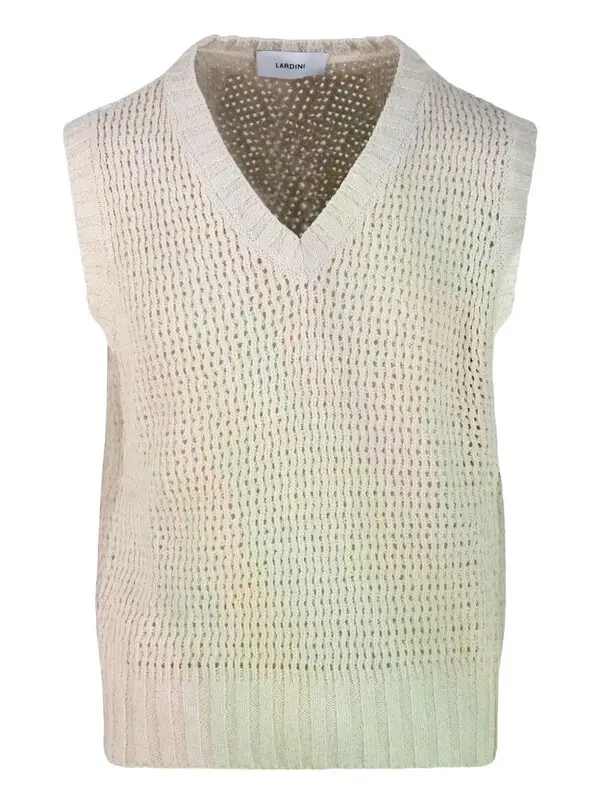 LARDINI V-neck Sleeveless Knit Top - Neutrals