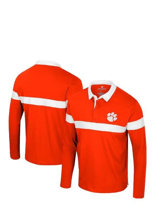 COLOSSEUM Clemson Tigers Too Cool For School Long Sleeve Polo - Orange