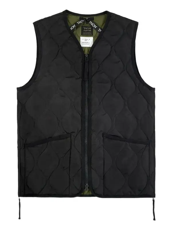 Taion Diamond Quilted V-neck Gilet - Black