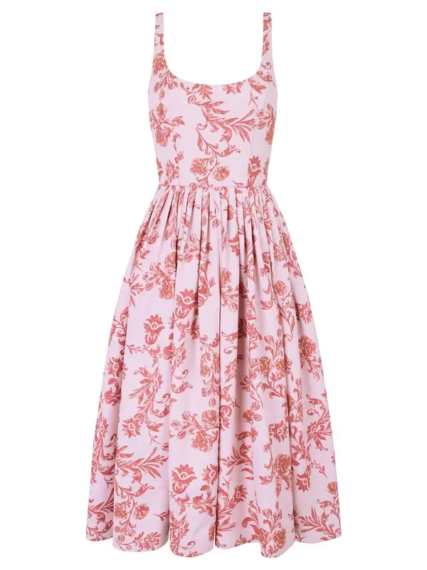 EMILIA WICKSTEAD Eglantine Floral Damask Taffeta Faille Dress - Pink