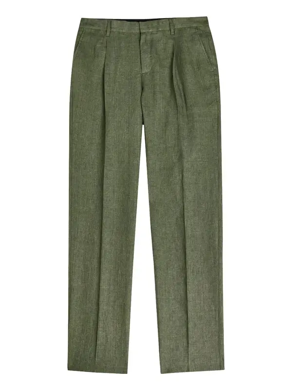 Sunspel Tapered-leg Linen Trousers - Khaki