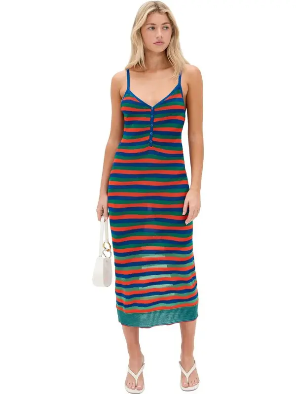 Staud Delmare Stripe Midi Dress - Montego