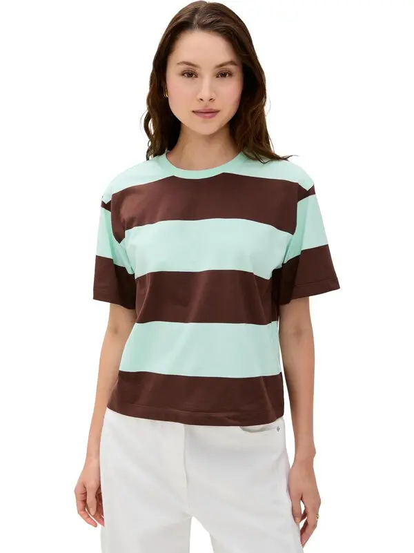 LE BOP Rory Striped Tee - Mint Chip