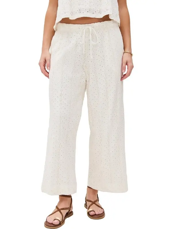 Z Supply Romi Eyelet Pants - White