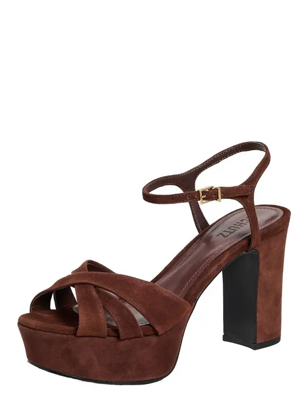 Schutz Keefa Platform Heels - Root Brown